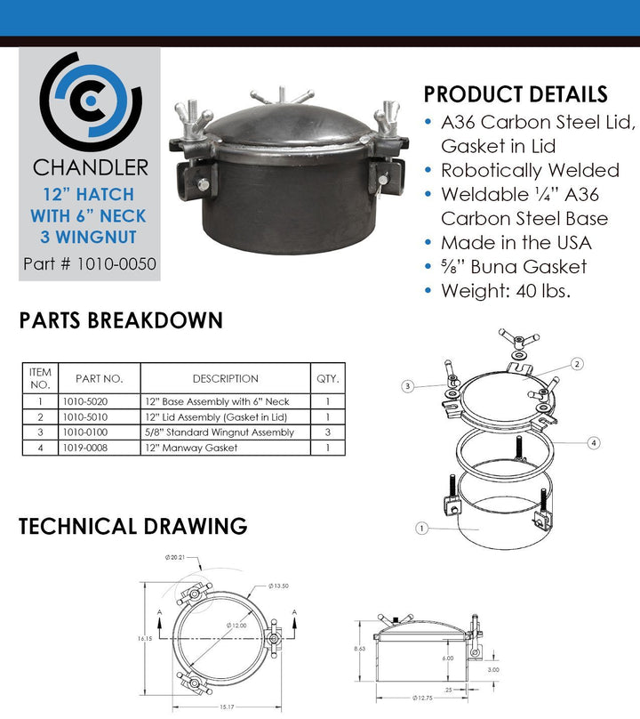 Manways For Vacuum Tanks | Made In The USA | Chandler VAC