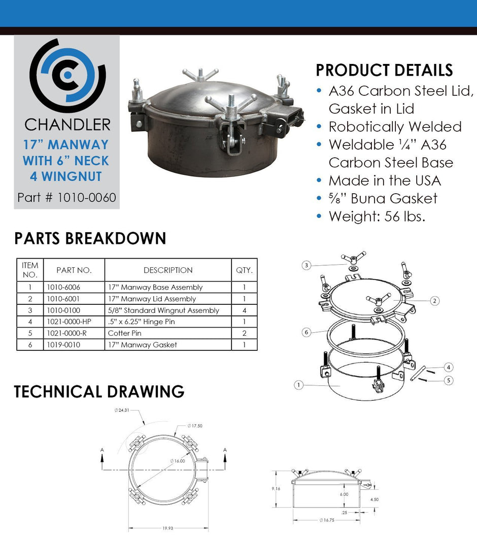 Manways For Vacuum Tanks | Made In The USA | Chandler VAC